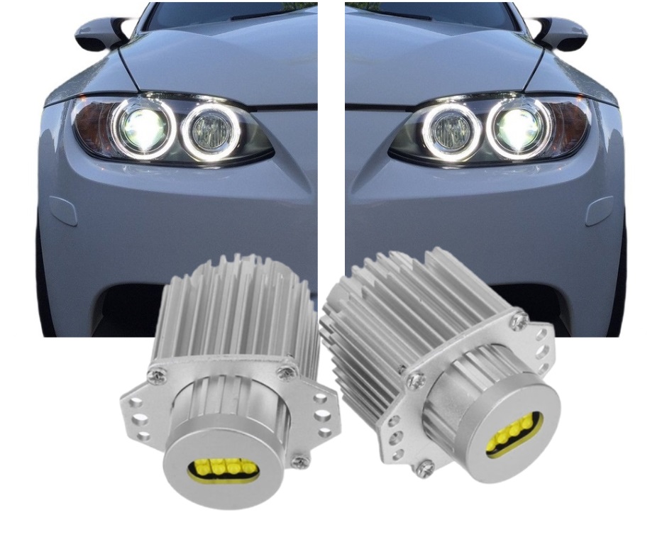 BMW E90 E91 LED Angel Eyes marker 40W White Headlights 2005-2009